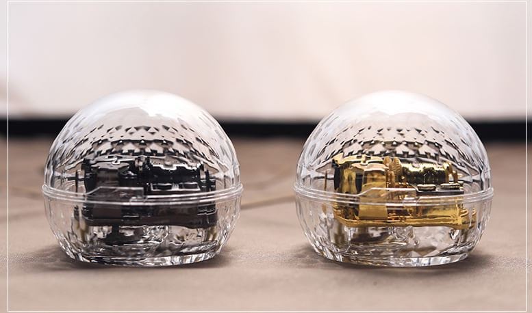 Transparent Music Box Round Ball Shape Acrylic Box With Gold Color ...