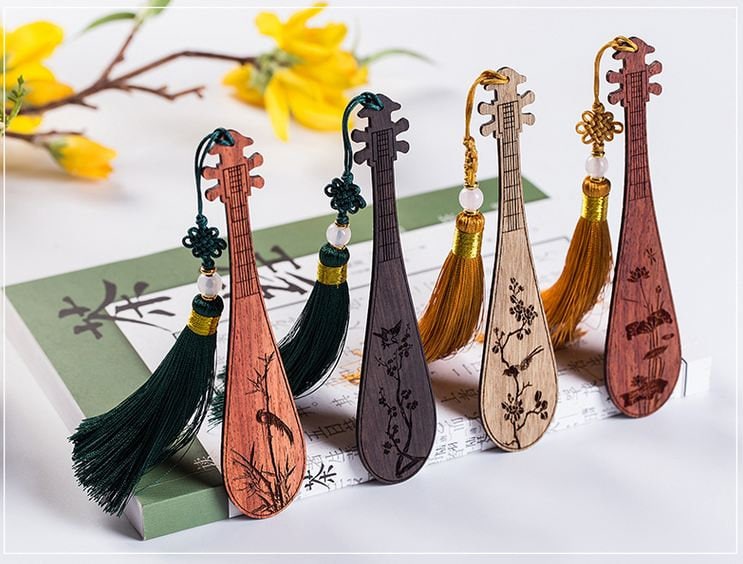 Wood Bookmark in Musical Instrument Pipa Design Suitable for Book ...