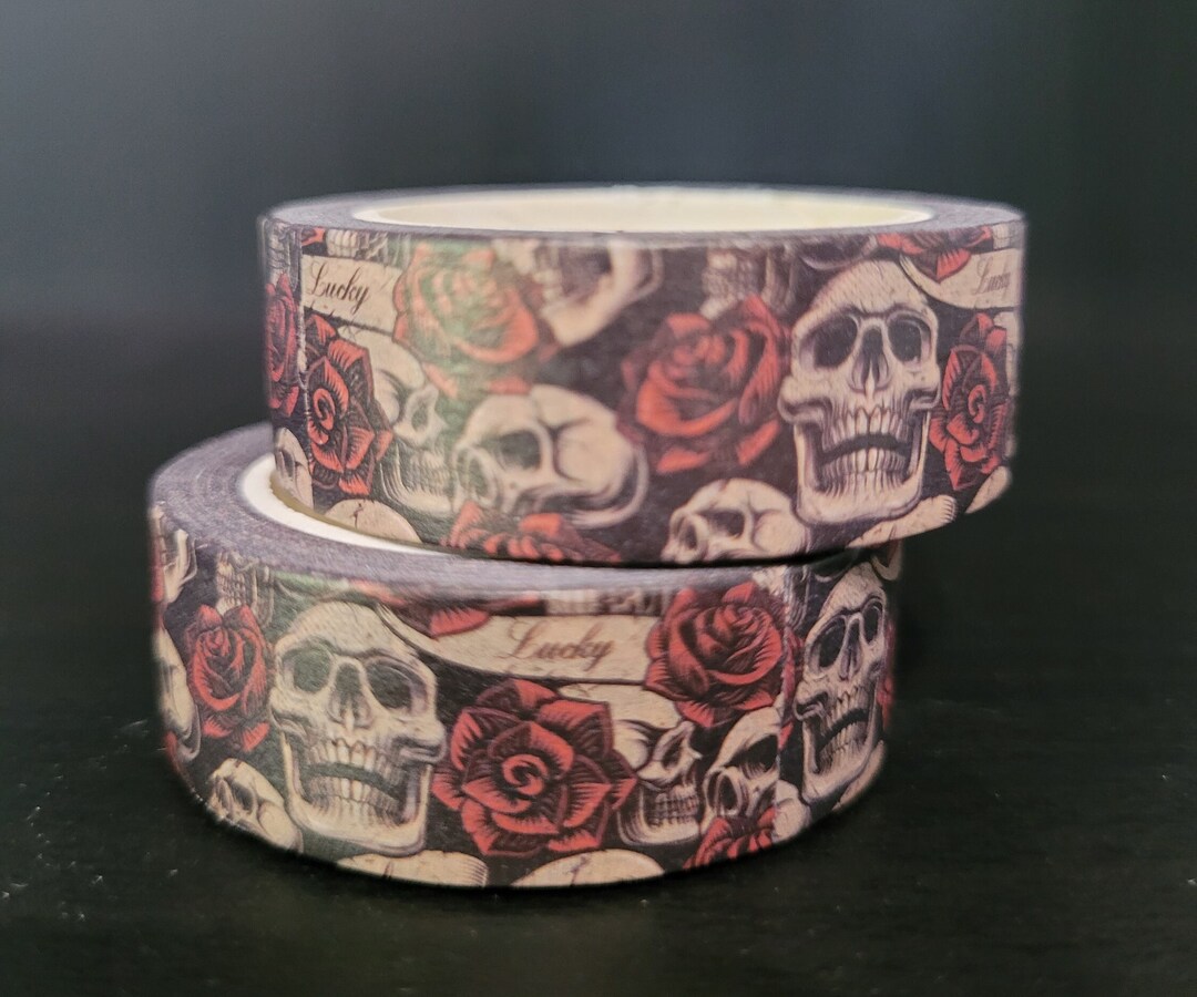 Skulls and Roses Washi Tape, Scrapbooking, 10m Length/15 Mm Wide, Full ...