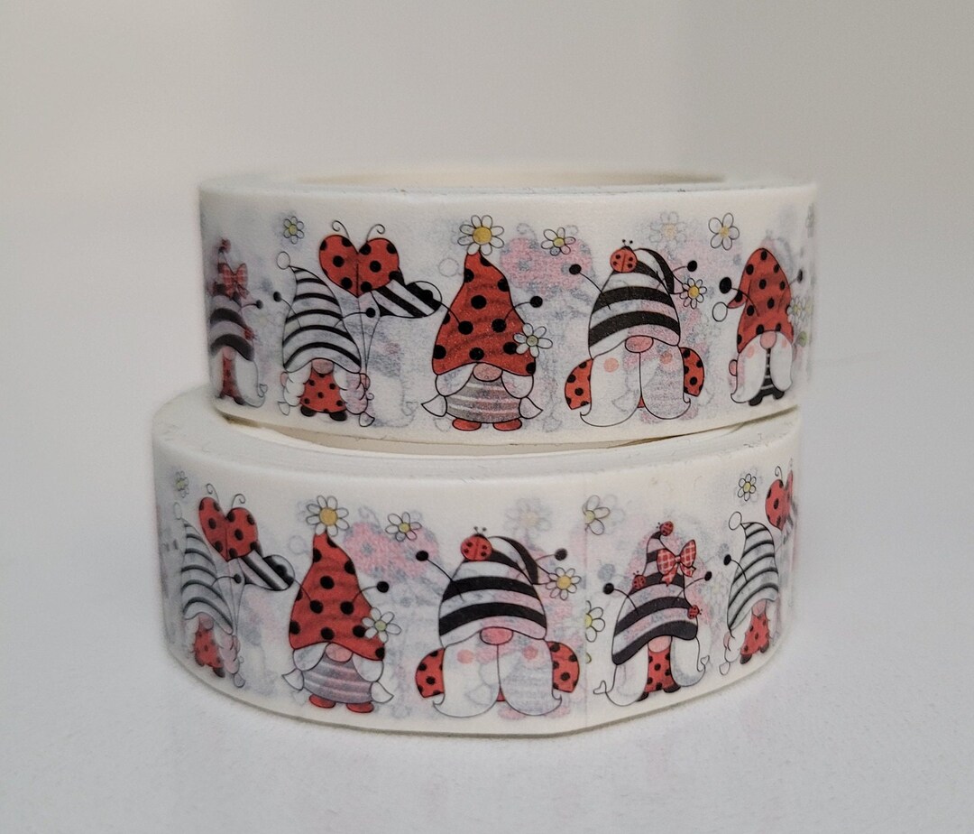 Ladybug Gnomes Washi Tape, Scrapbooking, 10m Length/15 Mm Wide, Full ...