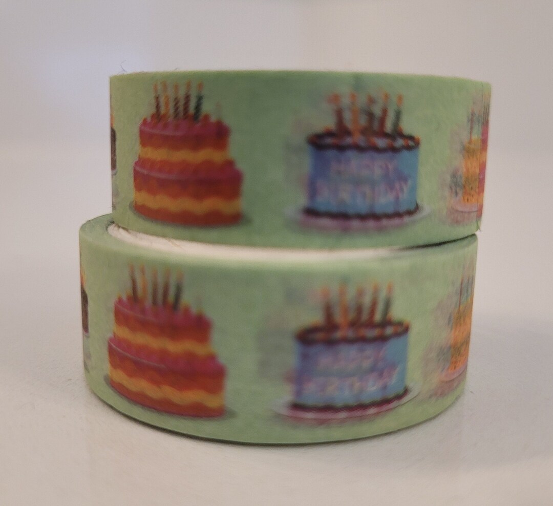 Birthday Cake Washi Tape, Scrapbooking, 5m Length/1.5cm Wide, 1 Full ...