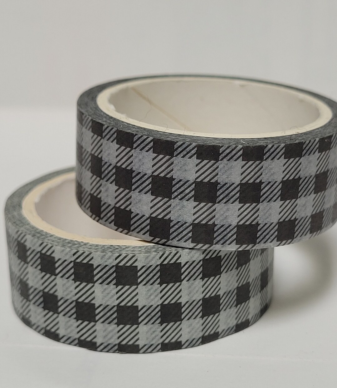 Black and Gray Plaid Washi Tape, Scrapbooking, 5m Length/15 Mm Wide ...