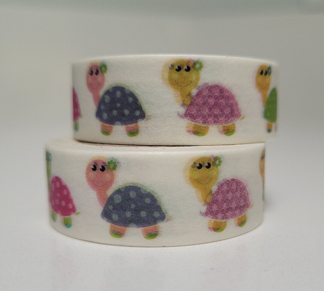 Turtle Washi Tape, Scrapbooking, 10m Length/15 Mm Wide, Full Roll - Etsy