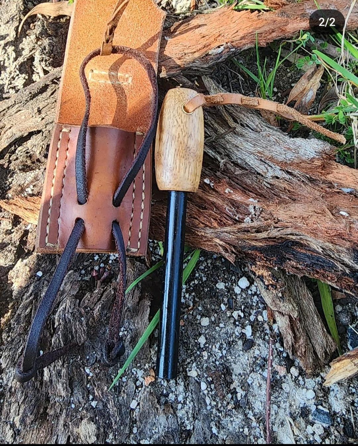 Ferro Rod With Leather Sheath - Etsy