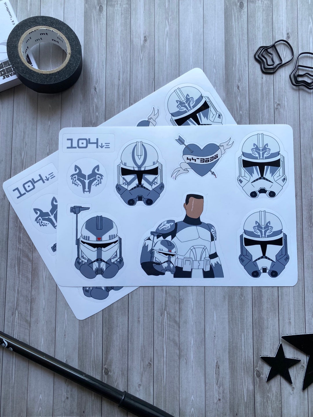 The Wolfpack TCW Sticker Sheet Sticker Decal STAR - Etsy