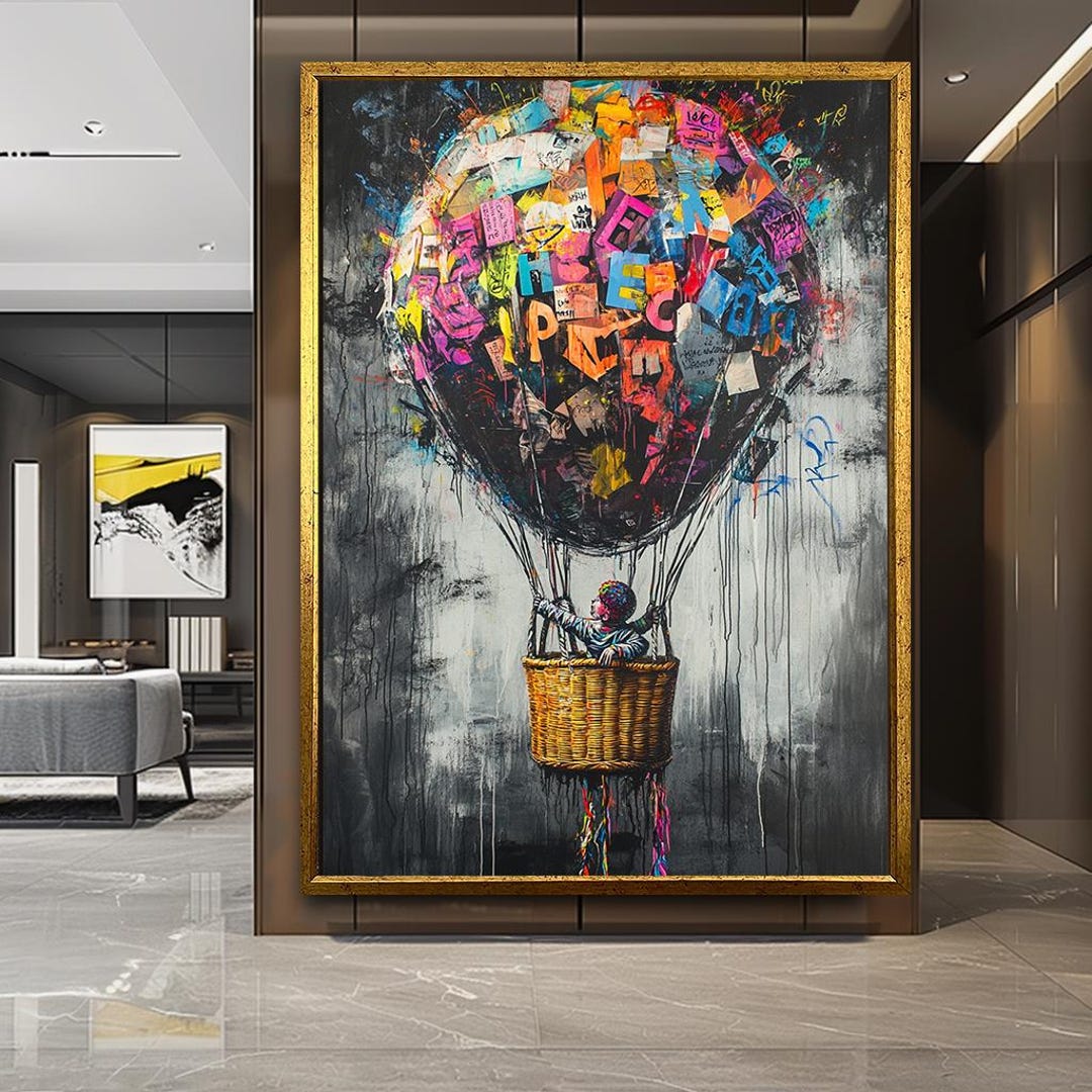 Graffiti Banksy Art,banksy Balloon Graffiti Art,banksy Balloon Canvas ...