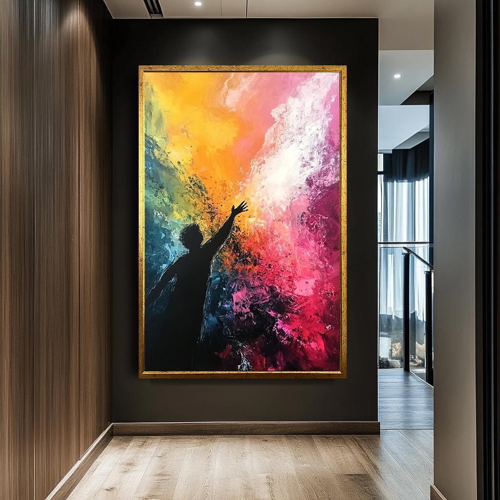 Colorful Abstract Reach Canvas Art | Vibrant Expressionist Wall Decor ...