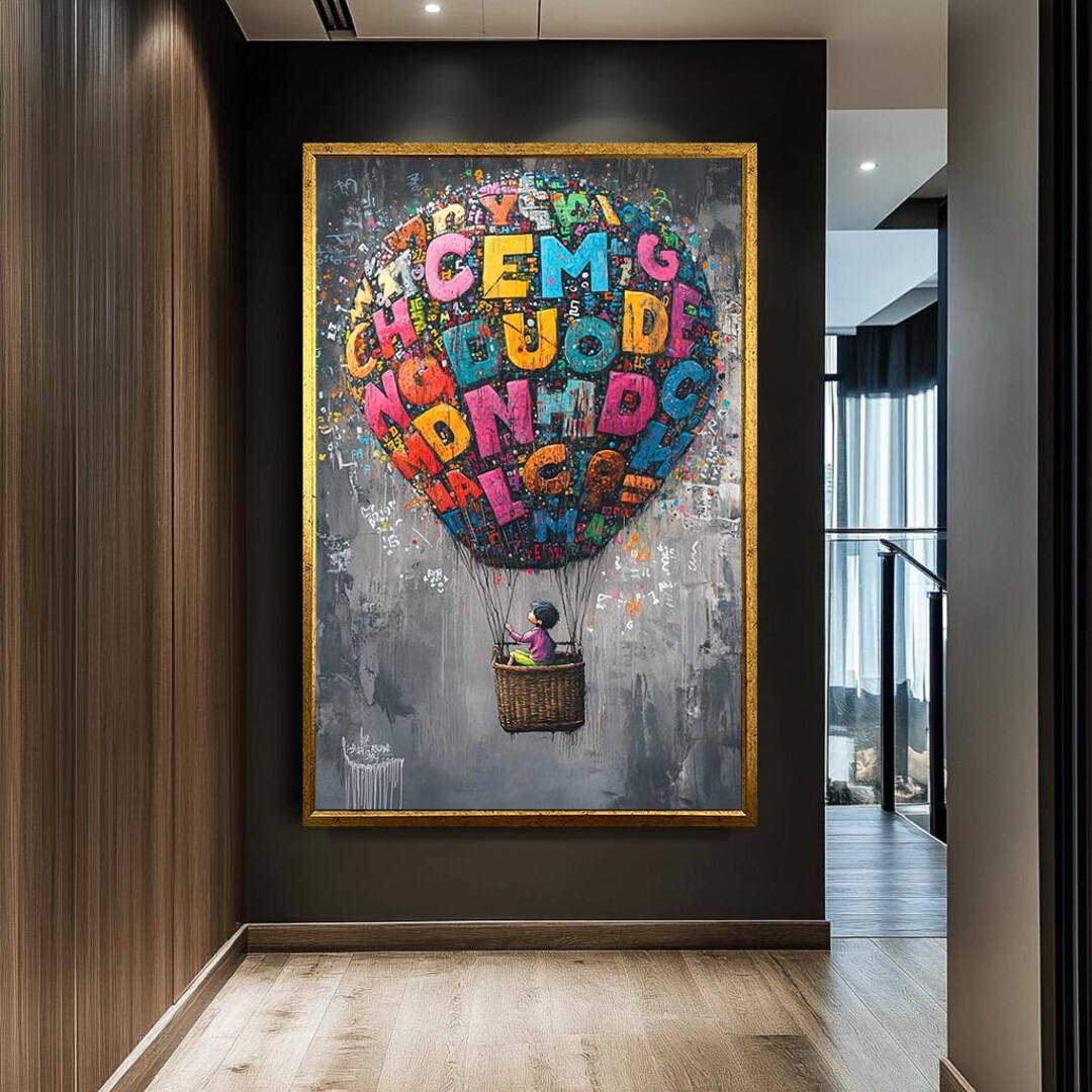 Colorful Banksy Balloon Wall Art, Banksy Graffiti Art, Alphabet Letters ...
