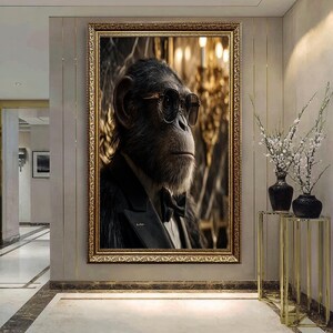 Cool Chimp in Tuxedo Canvas | Funny Animal Wall Art | Stylish Monkey ...