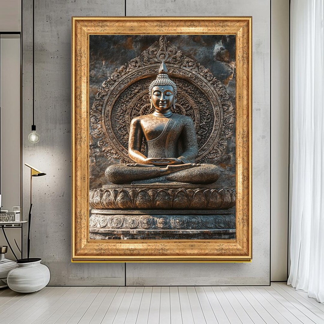 Serene Buddha Wall Art, Zen Meditation Canvas, Spiritual Home Decor ...