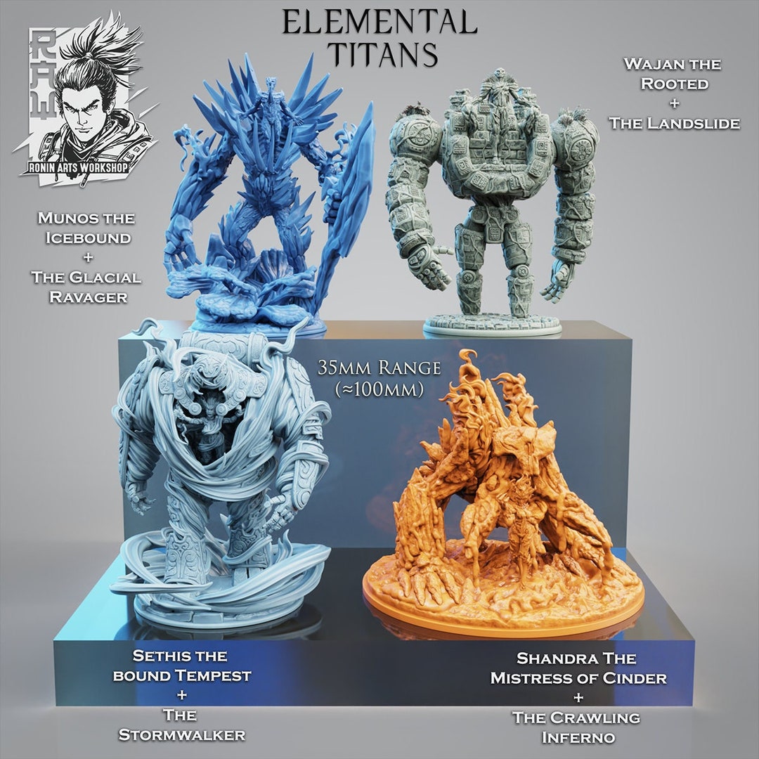 Elemental Titans by Ronin Arts Workshop - Etsy