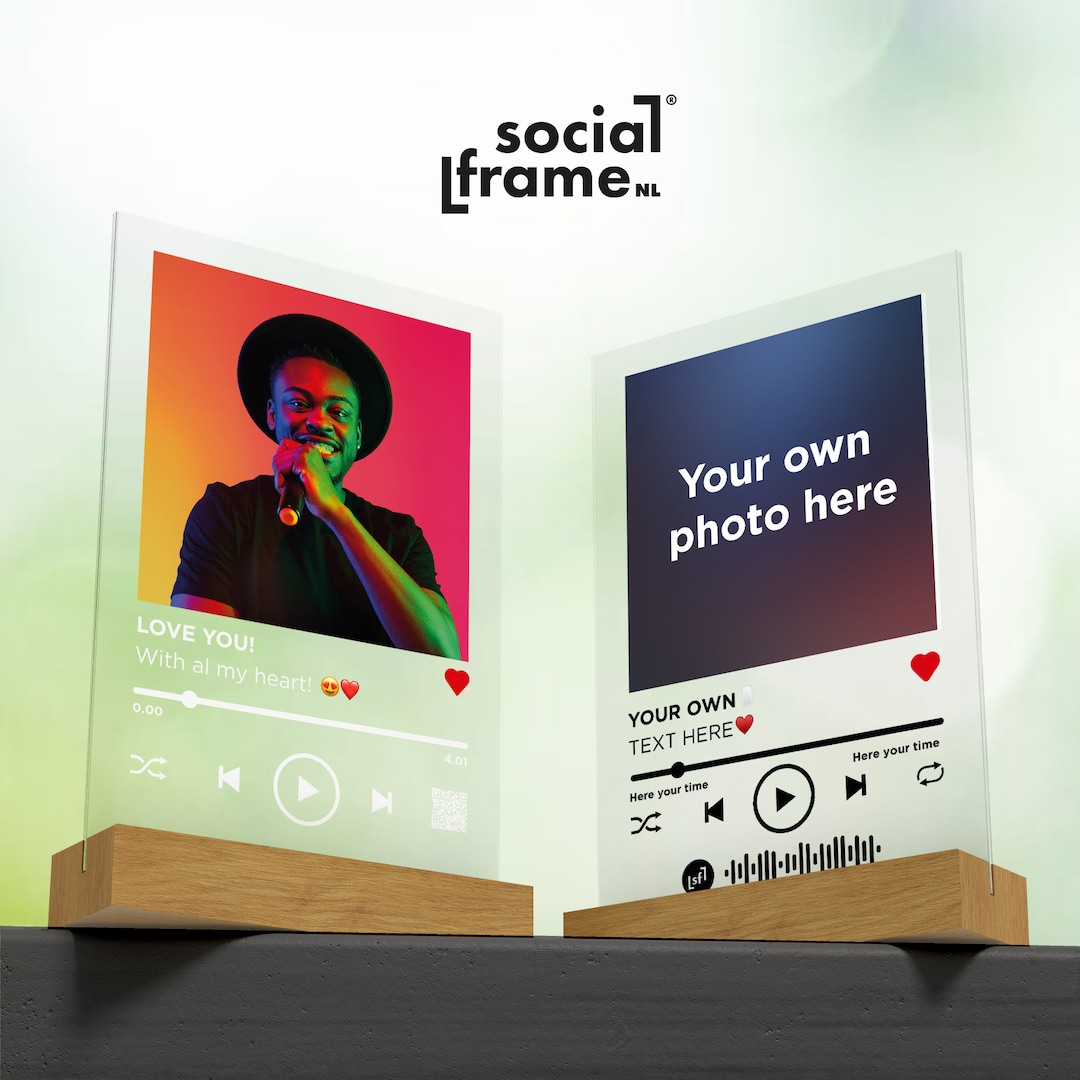 Socialframe® Music Frame Plexi Glass Plate Including Free Stand ...