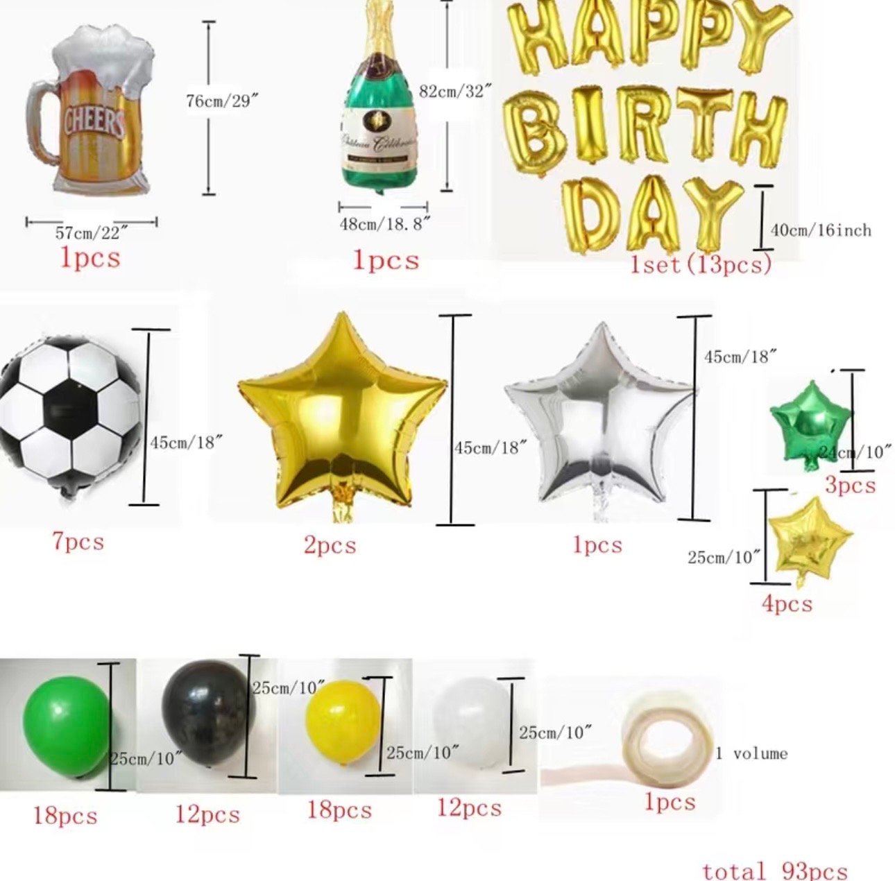 Soccer Balloon Arch Garland Kits Soccer Ball Foil Balloons Beers ...