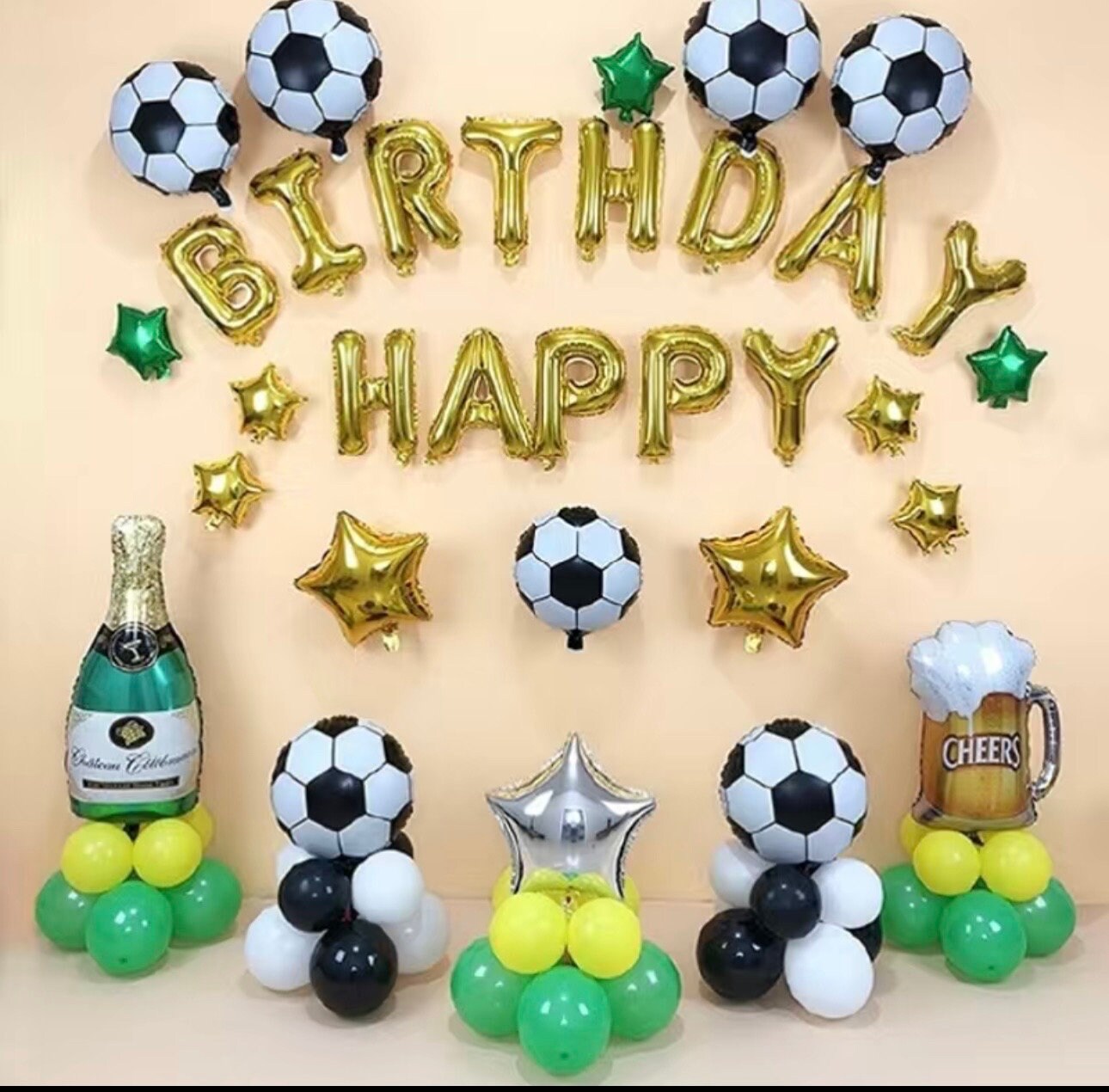 Soccer Balloon Arch Garland Kits Soccer Ball Foil Balloons Beers ...
