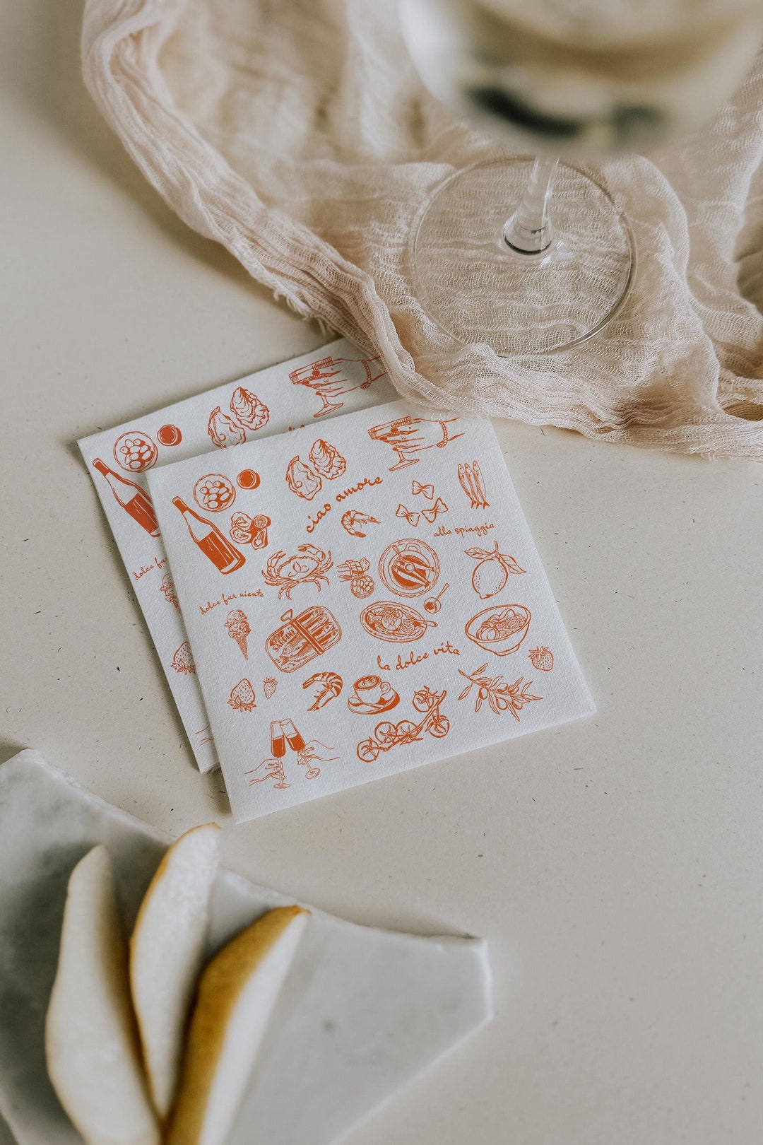 Italian Summer Napkin Italian Summer Bachelorette Decor Pasta Party ...