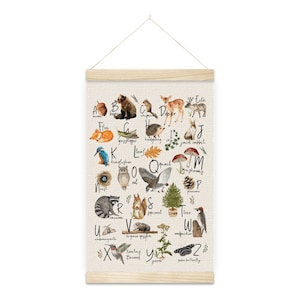 Woodland Alphabet Poster Woodland Nursery Decor Educational Posters ...