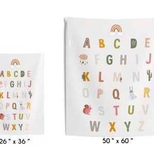 Animal Alphabet Tapestry Boho Classroom Decor Alphabet Poster ABC ...