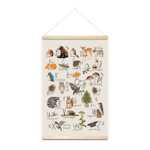 Woodland Alphabet Poster Woodland Nursery Decor Educational Posters ...