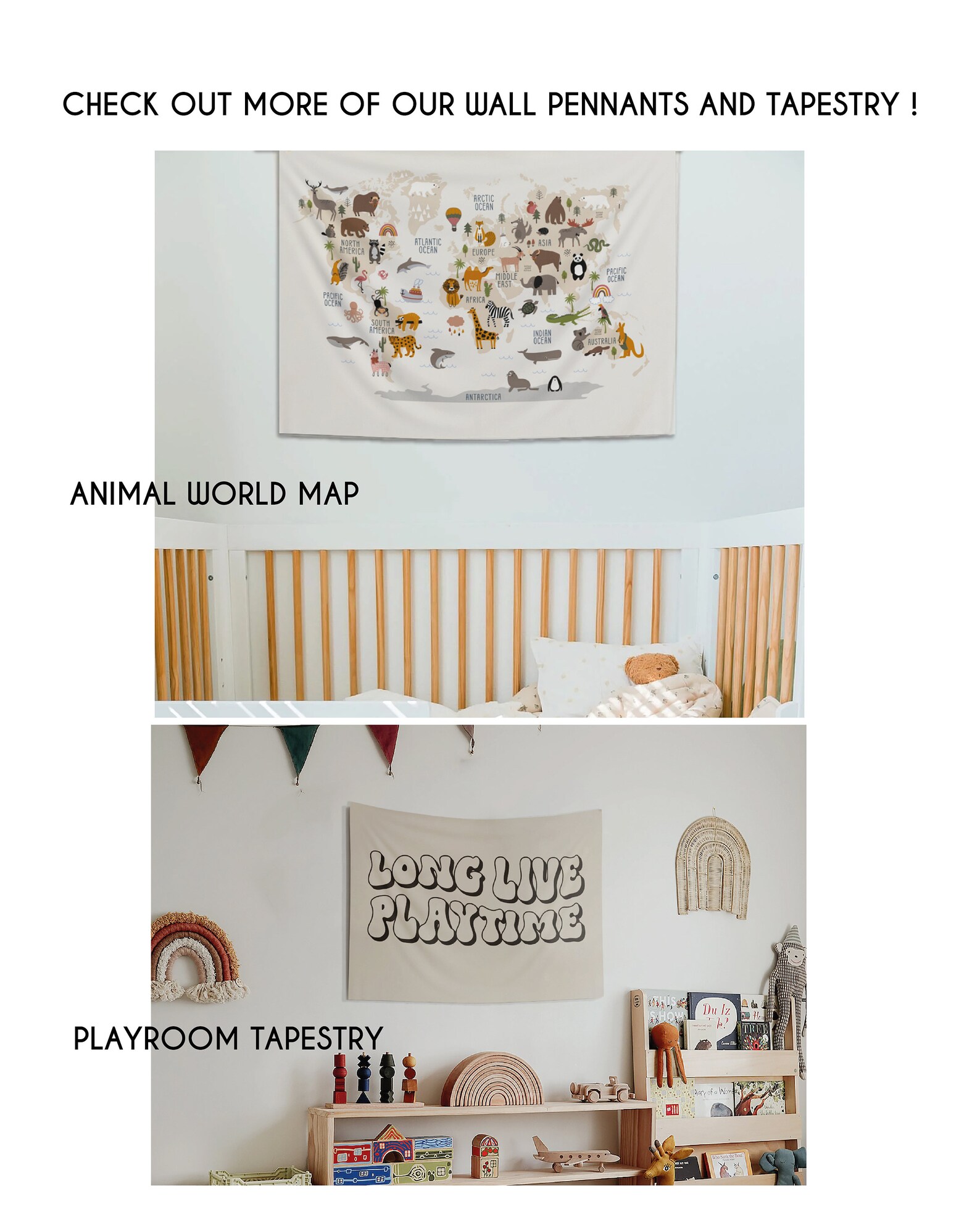 Play All Day Sign Boho Playroom Wall Decor Playroom Sign Lets Play Sign ...