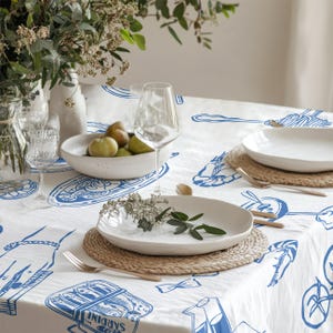 Hand Drawn Tablecloth Italian Summer Tablecloth Italian Theme ...