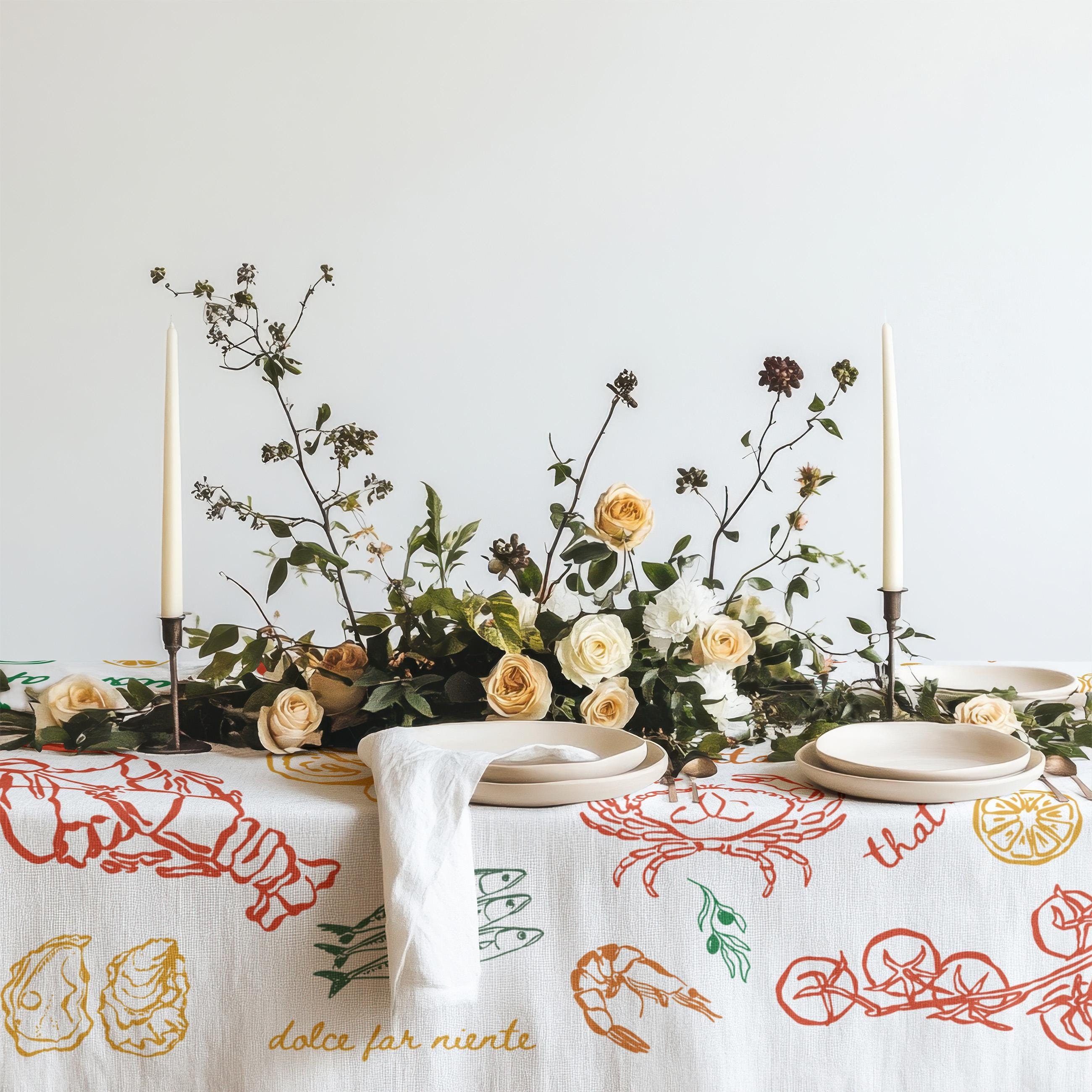 Hand Drawn Tablecloth Italian Summer Tablecloth Italian Theme ...