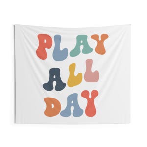 Play All Day Sign Playroom Wall Decor Playroom Sign Decor Lets Play ...