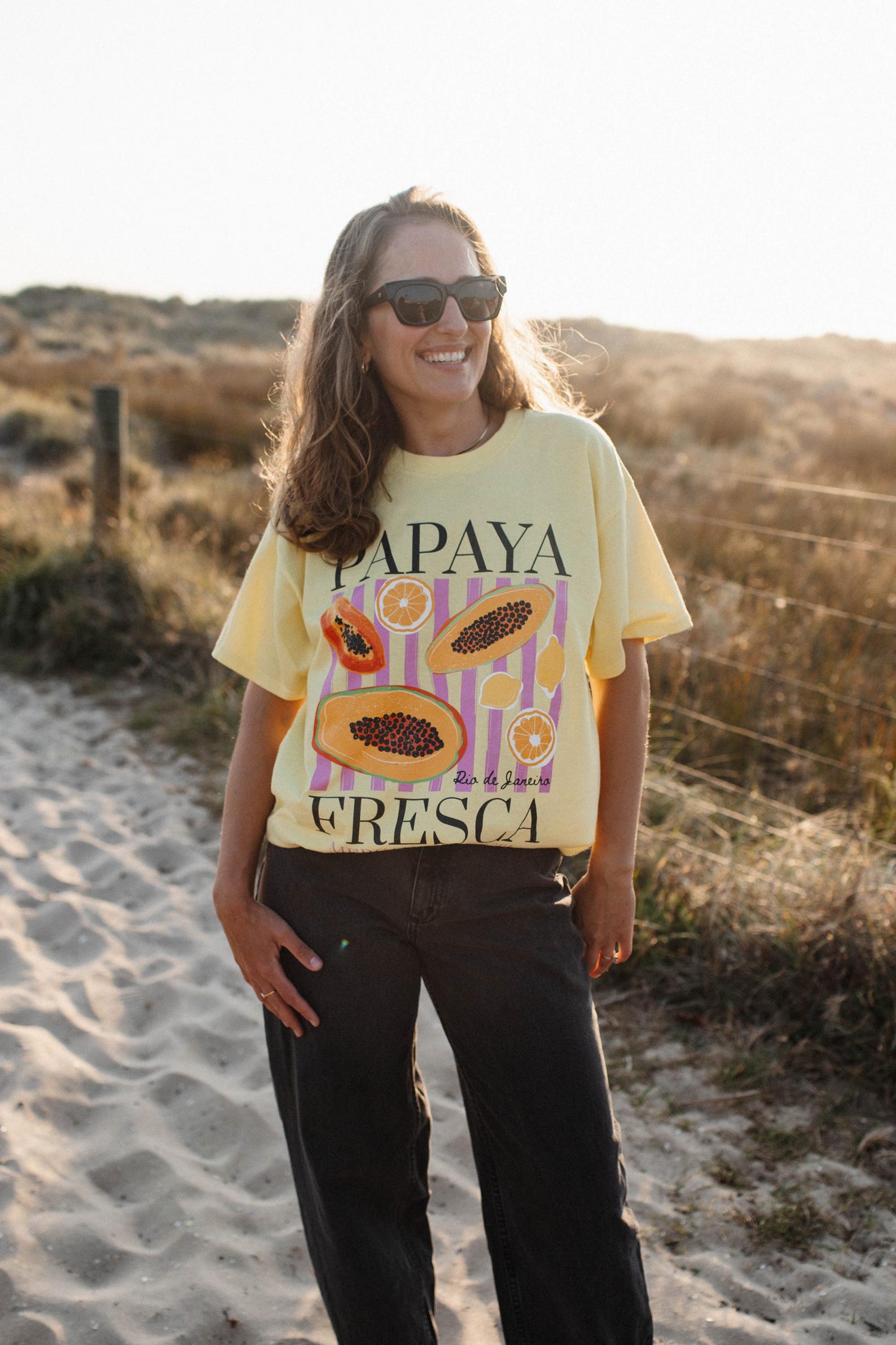 Papaya Shirt Fruit Shirt Copacabana Shirt Rio De Janeiro Shirt Coastal ...