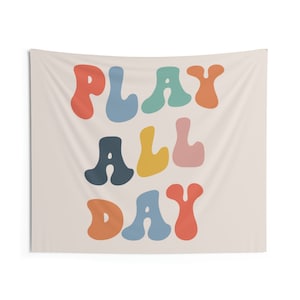 Play All Day Sign Playroom Wall Decor Playroom Sign Decor Lets Play ...