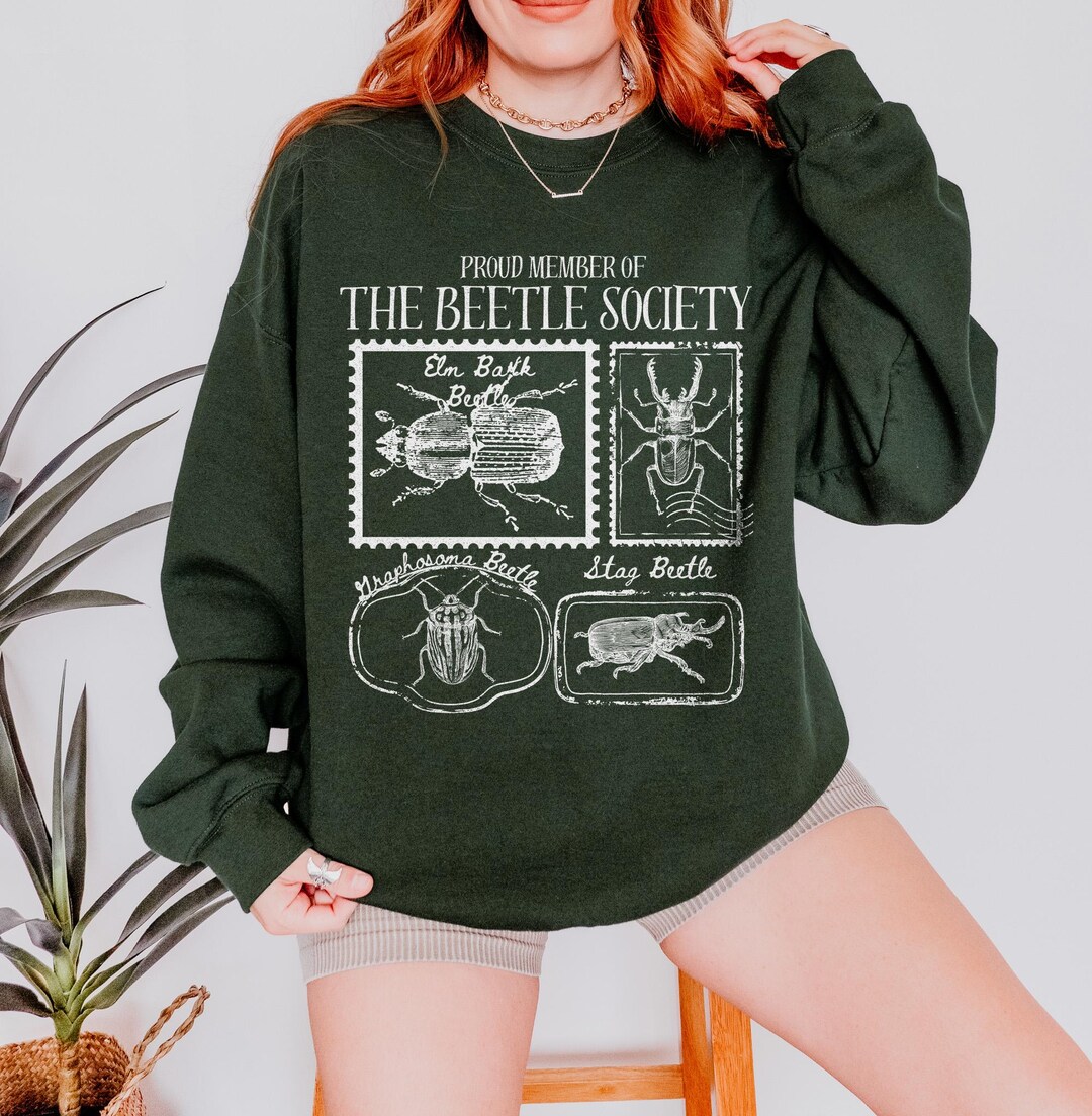 Beetle Society Sweatshirt Stag Beetle Sweatshirt Entomology Sweatshirt ...