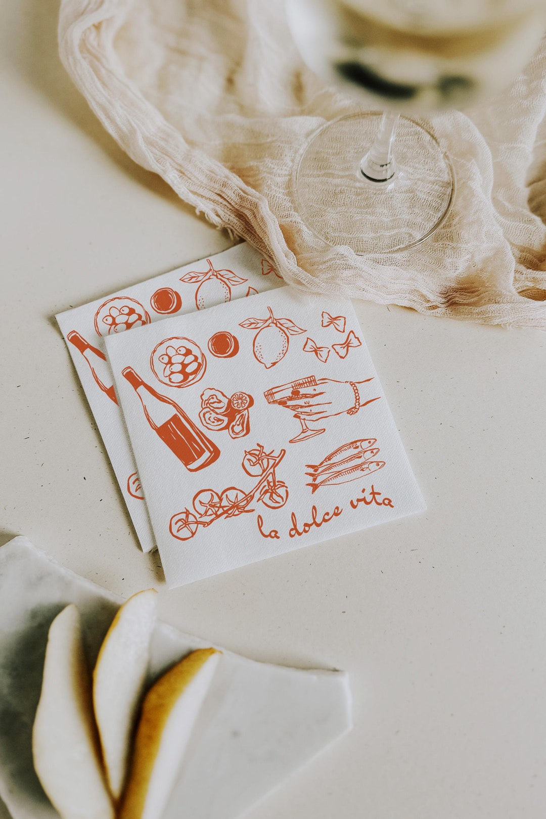 Italian Summer Napkin Italian Summer Bachelorette Decor Pasta Party ...