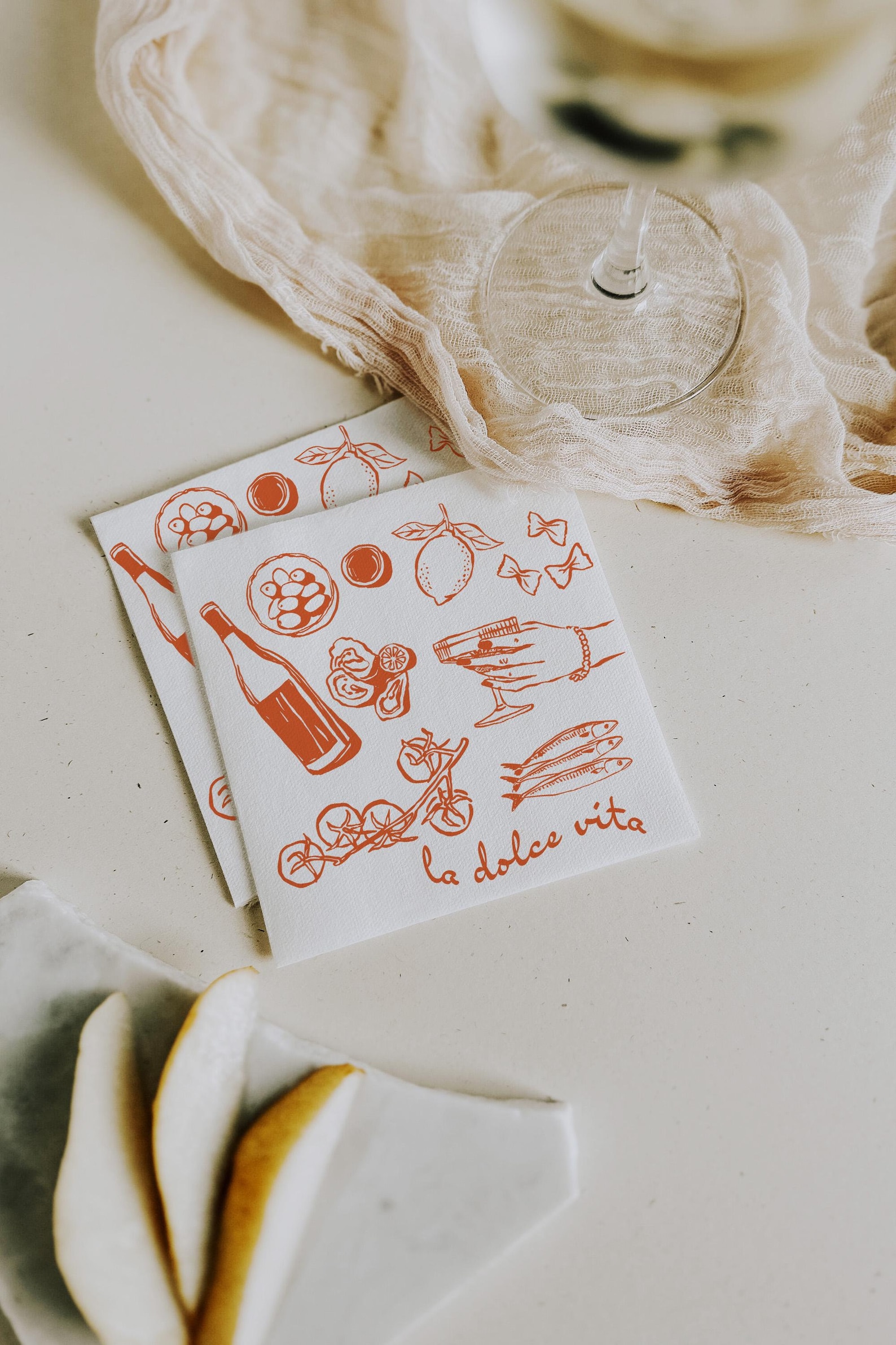 Italian Summer Napkin Italian Summer Bachelorette Decor Pasta Party ...