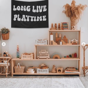 Play All Day Sign Boho Playroom Wall Decor Playroom Sign Lets Play Sign ...