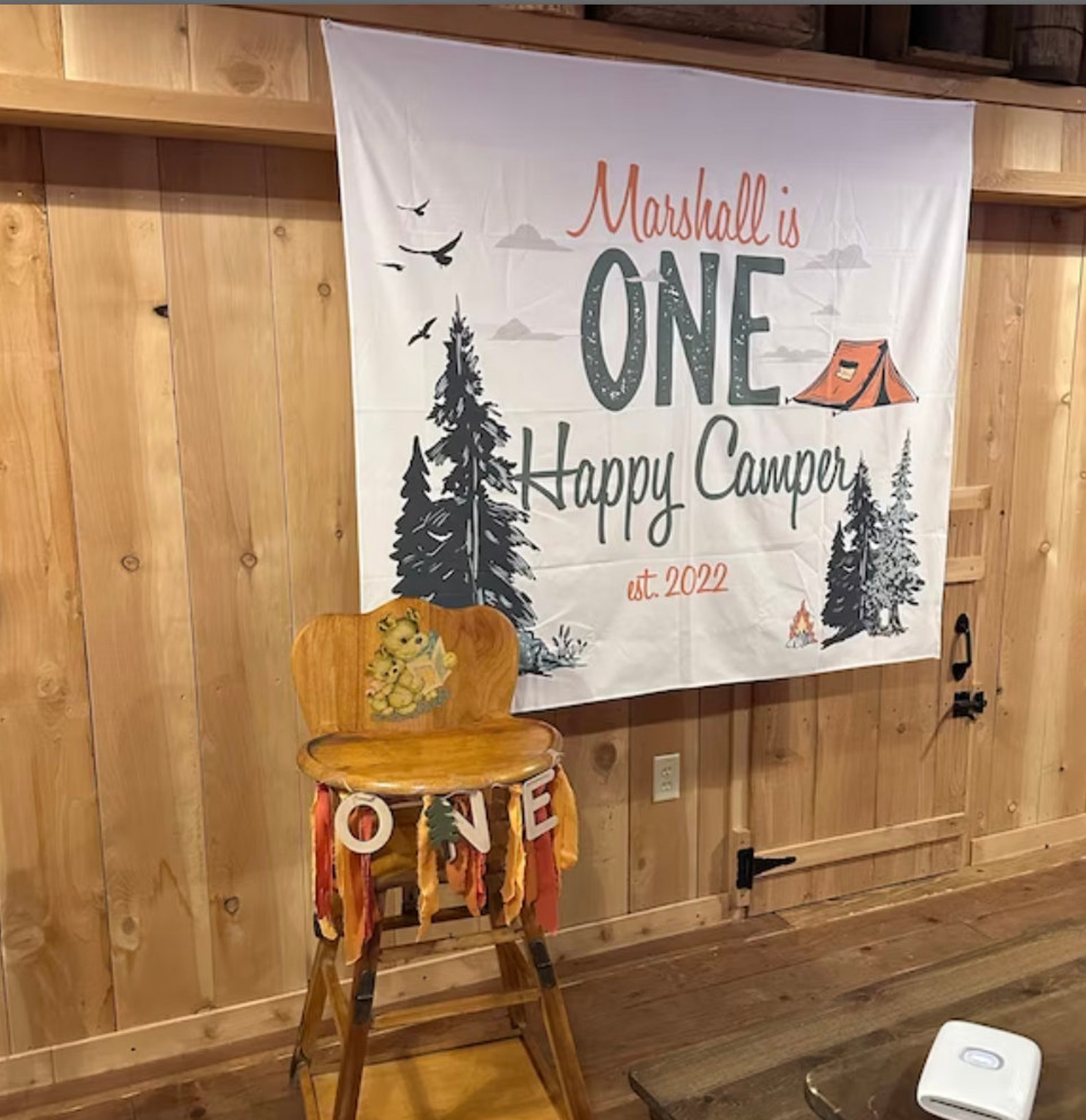 One Happy Camper Banner Wild One Birthday Flag Custom Banner Happy ...