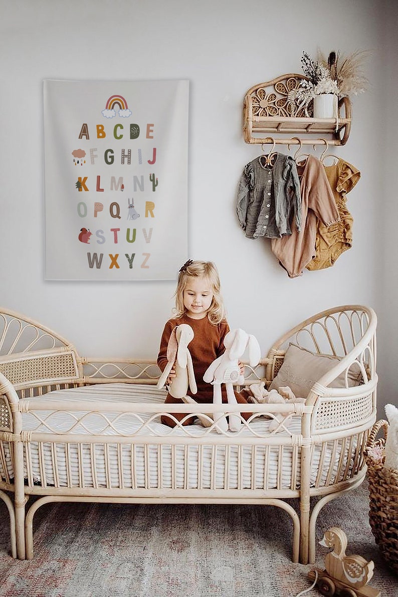 Animal Alphabet Tapestry Boho Classroom Decor Alphabet Poster - Etsy