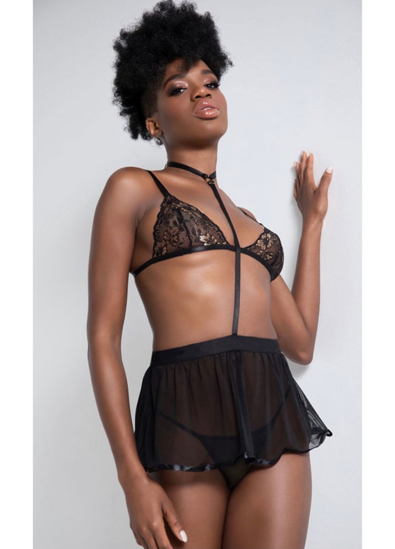 Sexy Black Lingerie Set Etsy