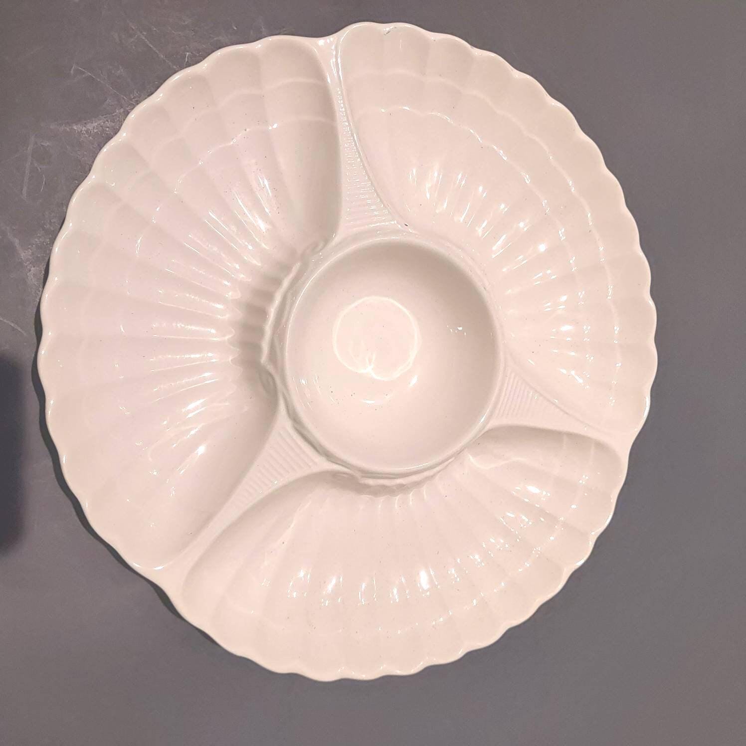 4 Compartment Shell Serving Tray. Japan. - Etsy