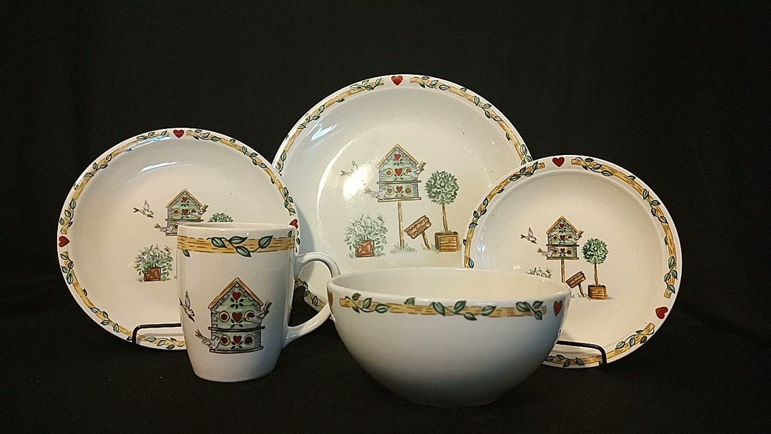 Thomson Pottery China. Pattern: Birdhouse. - Etsy