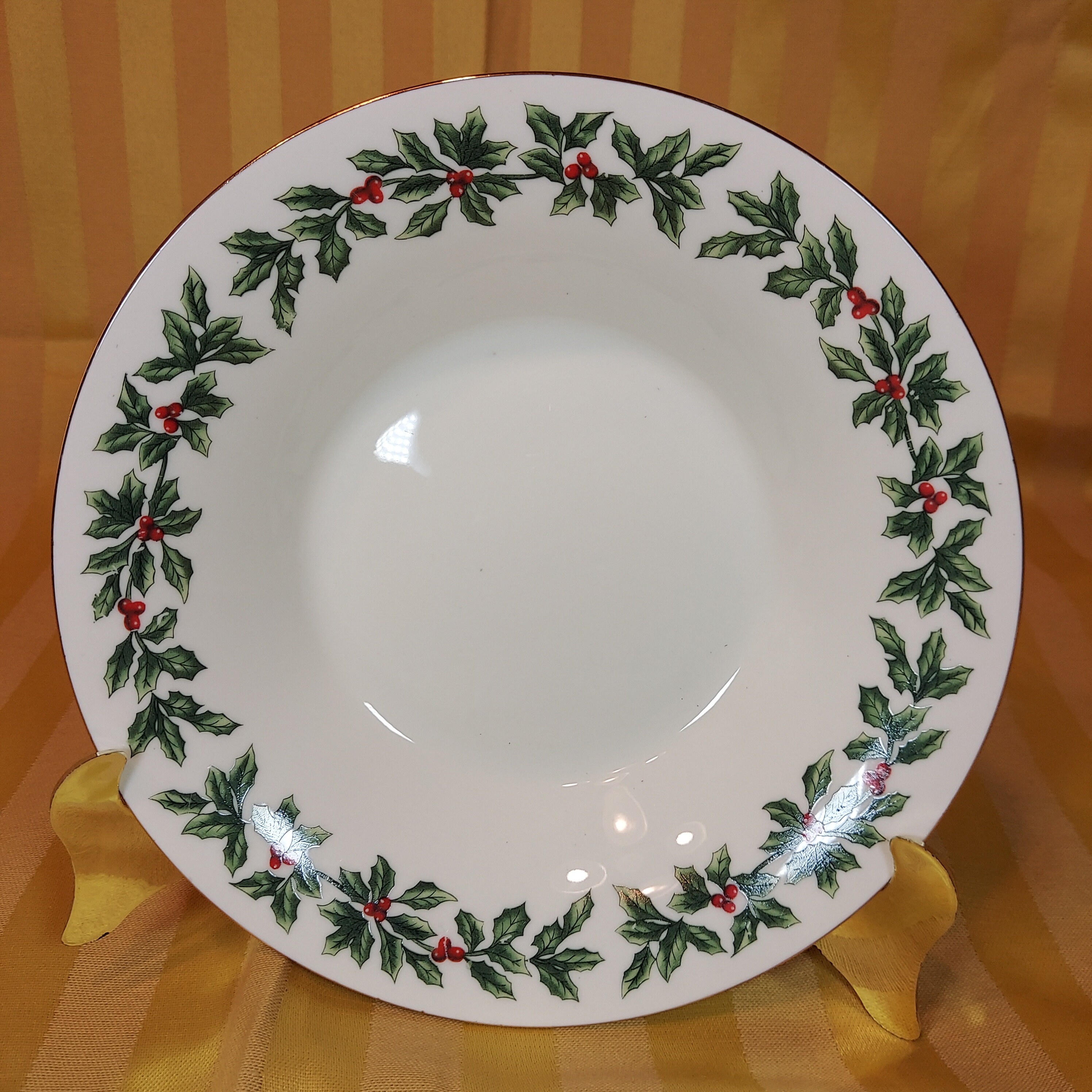 Baum Brothers Formalities. Pattern: "holly". Plates and Bowl. - Etsy