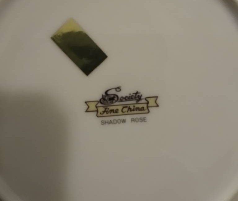 Society Fine China. Japan. Pattern: Shadow Rose. 5 Piece Place Setting ...