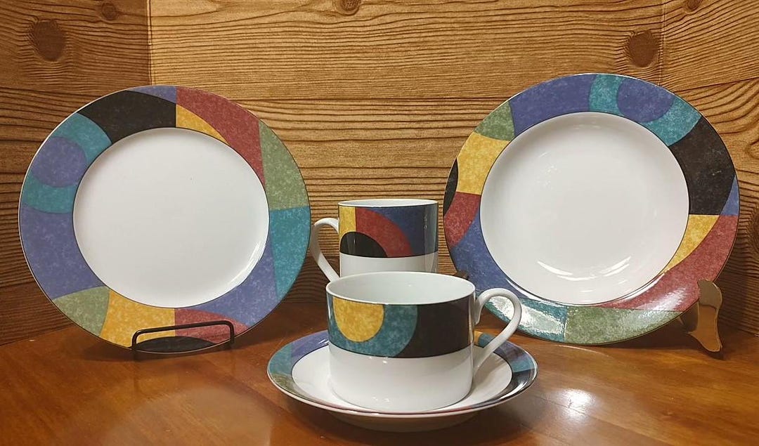 Mikasa Fine China. California. Pattern: Currents M5101. Plates, Bowls ...