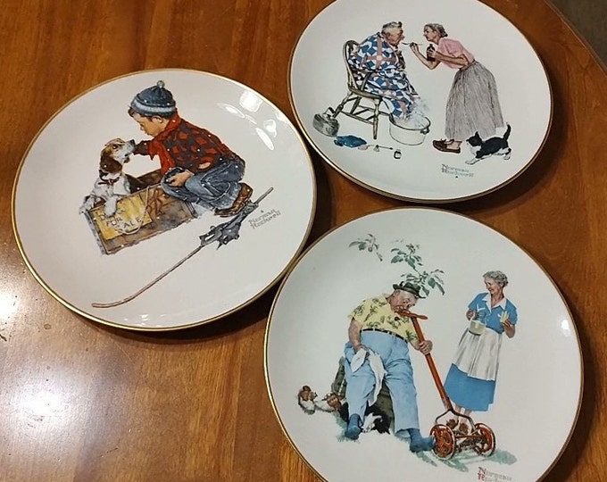 Norman Rockwell Four Seasons Plates: 1957 Limited Edition Gorham China ...