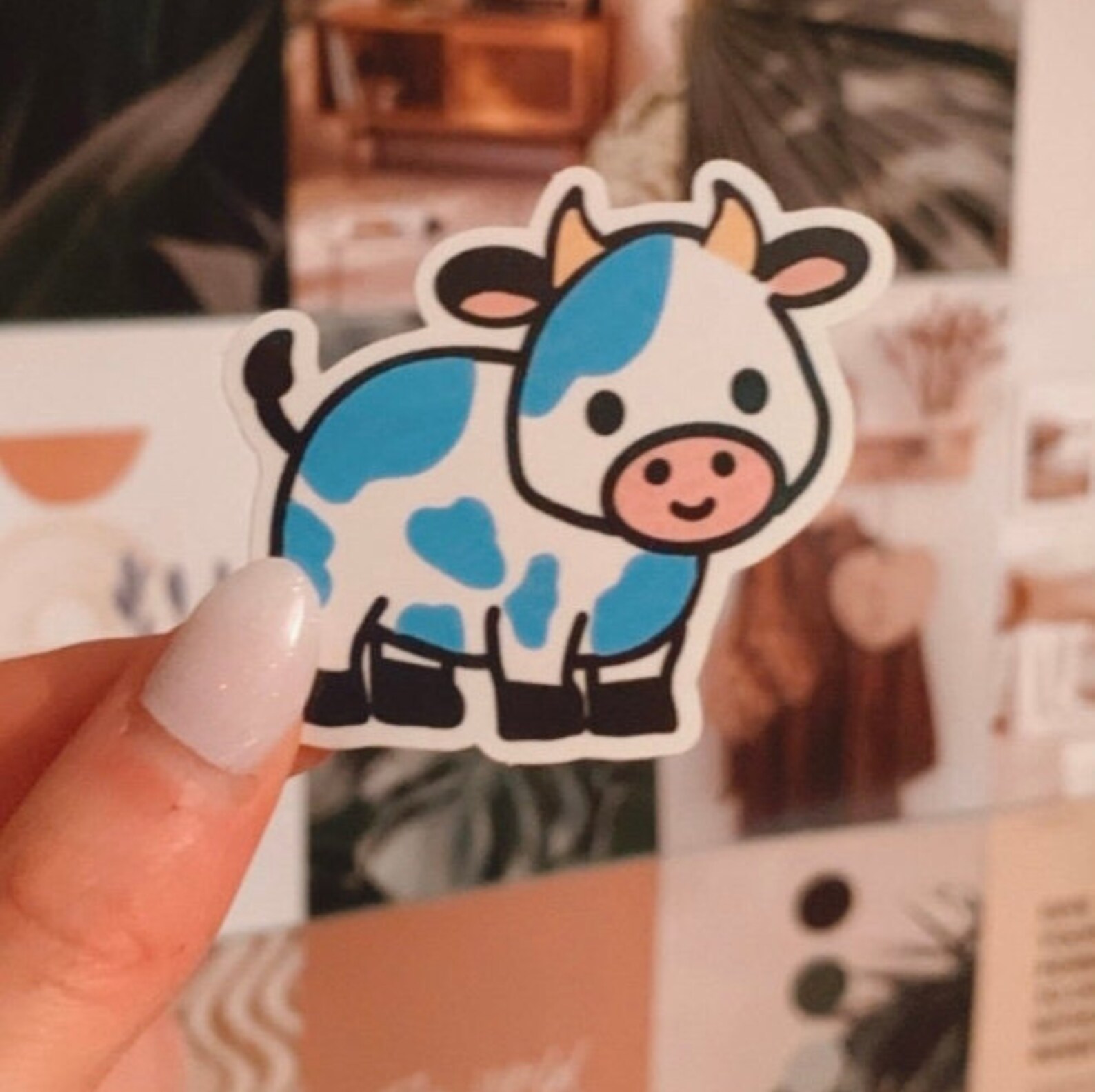 Cow Sticker, Blue Cow, Blueberry Cow, Cows, Cute Cow ,waterproof ...
