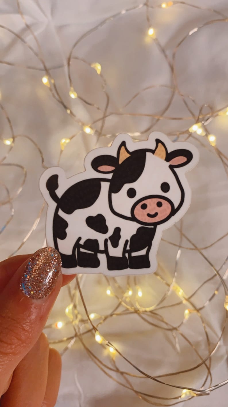 Cow Sticker- Cows, Cute Cow ,waterproof Sticker, Water Bottle Sticker ...