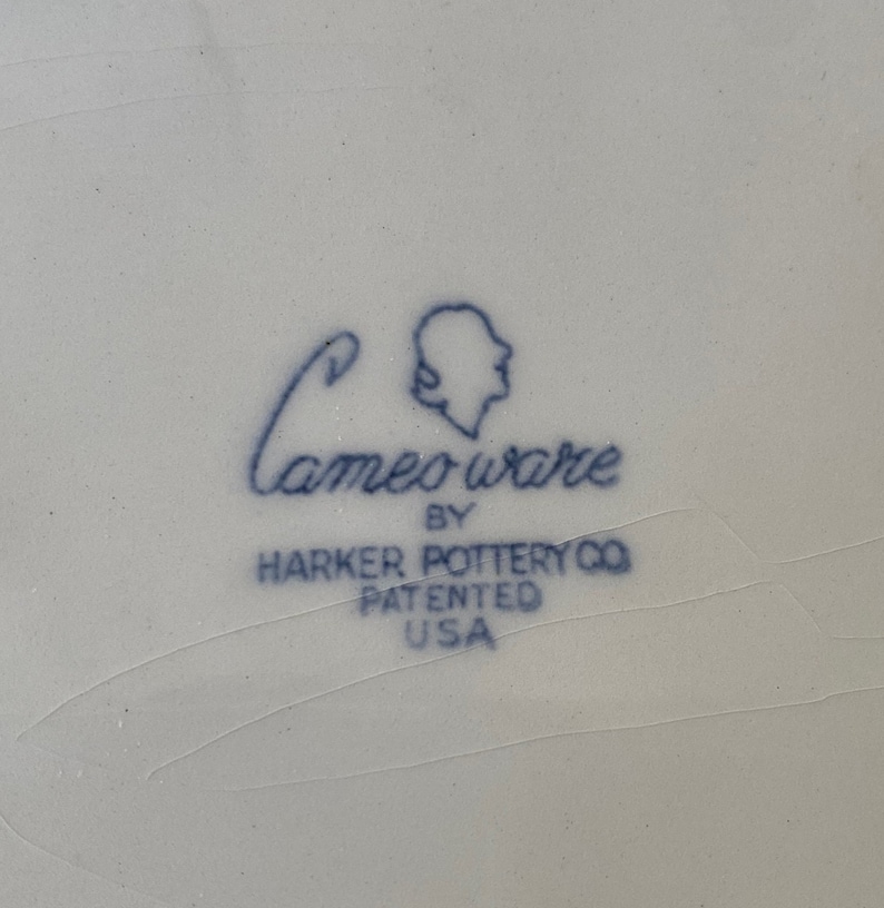 Harker Pottery White Rose Dainty Flower Shell Ware Cameoware: Swirl ...