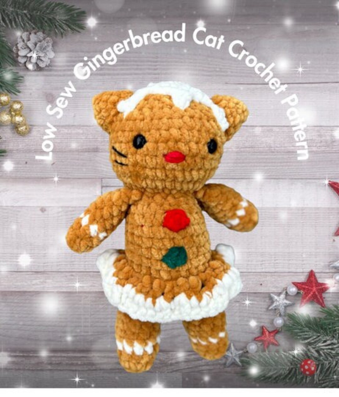 Gingerbread Cat Crochet Pattern (low Sew) - Etsy