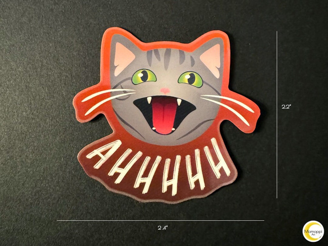 Song of My People: Cute Cat Yelling Die Cut Sticker - Etsy
