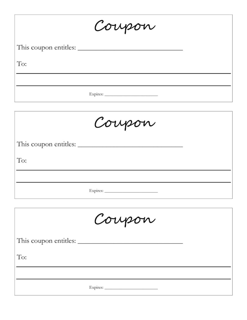 Custom Coupon PDF - Editable and Printable - Etsy