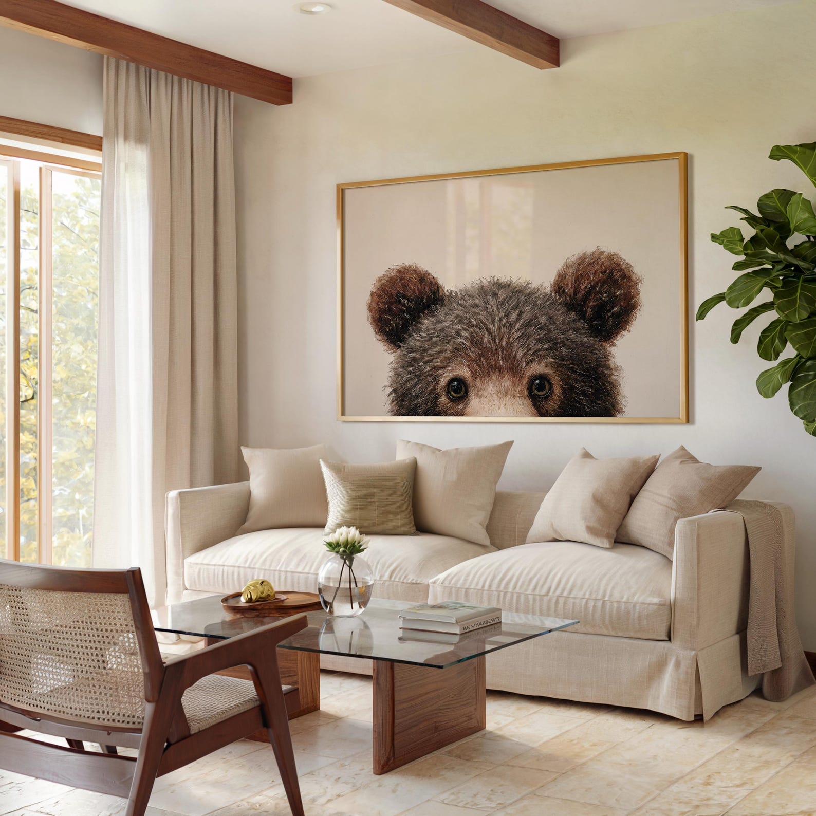 Peeking Bear Cub Print: Woodland Nursery Wall Art (digital Download) - Etsy