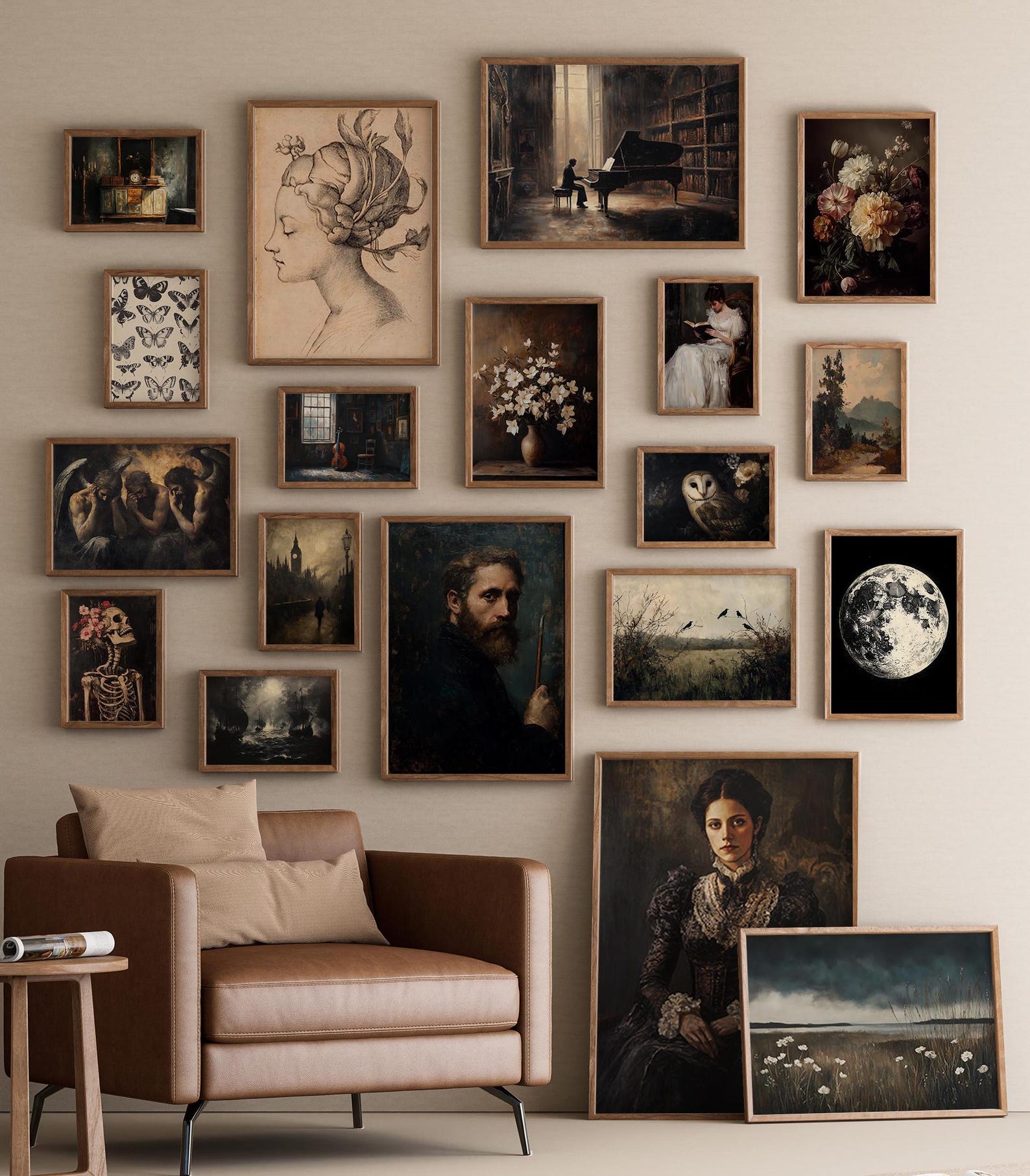 Vintage Dark Academia Wall Art Decor Bundle Rustic Gallery Set of 38 ...
