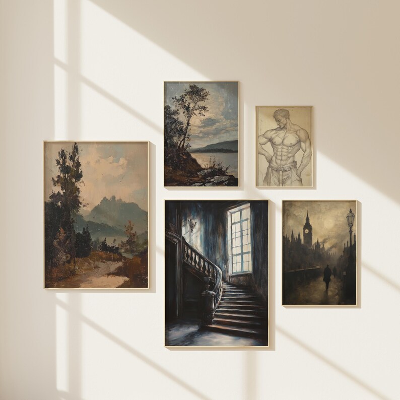 Vintage Dark Academia Wall Art Decor Bundle Rustic Gallery Set of 38 ...